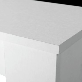 AUTRONIC Jídelní stůl 138x80x75, MDF, bílé lamino, dekorativní černý pruh
