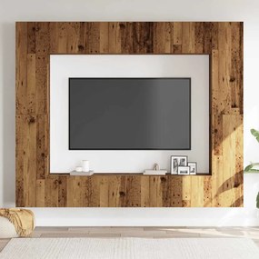 Sada 8 kusů nástěnné TV skříňka starého dřeva kompozitní dřevo 3328953