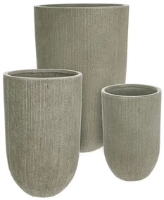 BIZZOTTO set 3 kulatých květináčů BRUSH zelená 0790583