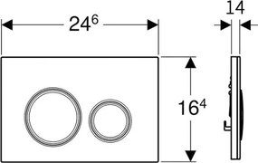 Geberit 115.884.JL.1-Splach. tlačítko Sigma50 24,6x16,4 cm písková šedá/l .chrom