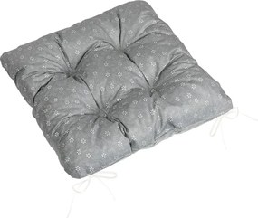 Bellatex Sedák Adéla prošívaný 40x40 cm Pnoucí kvítek Šedá,Bílá