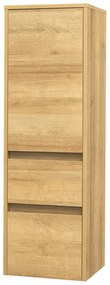 Mereo Mereo, Opto, koupelnová skříňka vysoká 125 cm, pravé otevírání, bílá, dub, bílá/dub, černá, CN924P