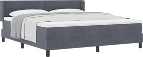Postel s boxspringem s čelo Tmavě šedá 200 x 180 cm samet 3341481