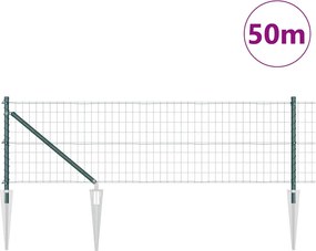 Evropský plot se hroty 50 x 0,6 m Ocel potažená PVC Zelená 3350604