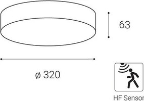 LED2 5200154 LED2 DRUM, A HF STROPNÍ ANTRACITOVÉ IP65 3000K/4000K/6500K s pohybovým čidlem - LED2 Lighting