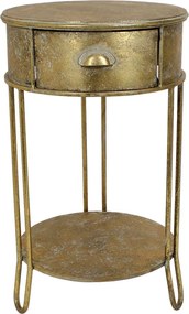 H.D. Odkládací stolek zlatý - 45,5x45,5x76cm