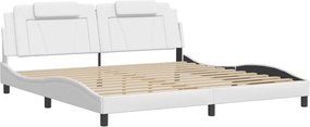 Rám postele Viana s LED bez matrace bílý 200 x 200 cm 3214044