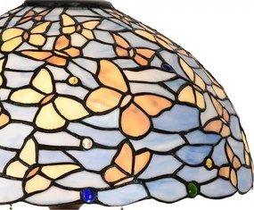 Modrá stolní lampa Tiffany Butterflies - Ø 40*60 cm