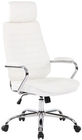 Kancelářská židle Kendal - pravá kůže | bílá