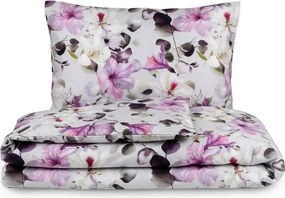 Kvalitex Saténové povlečení Ibišek fialový 1x 140/200, 1x 70/90cm