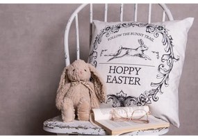 Béžový povlak na polštář se zajíčkem a nápisem Hoopy Easter – 45x45 cm