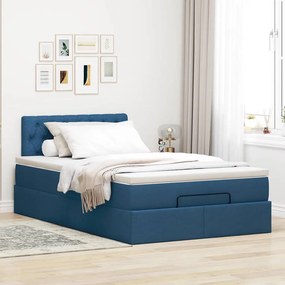 Osmanský postel s matrací modrá 120x200 cm textil 3311538