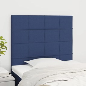 Čelo postele modré 90x5x118/128 cm látkové 3116320