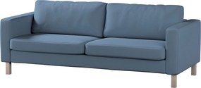 Potah na pohovku IKEA  Karlstad 3-místná, nerozkládací, krátký barva modrá látka pletený vzor