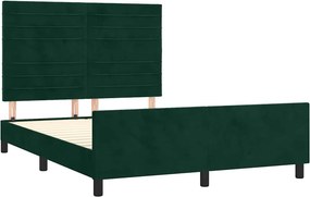 Rám postele bez matrace tmavě zelená 140 x 190 cm samet 3125815