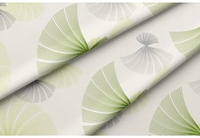 Ubrus teflonový béžový se zelenými vějíři Rozměry: 120x200, Tvar: Obdélník