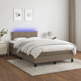vidaXL Box spring postel s matrací a LED 120 x 200 cm textil [3133147] Barva: taupe
