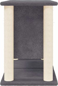 Škrabadlo pro kočky se sisalovými sloupky tmavě šedé 50 cm 171659