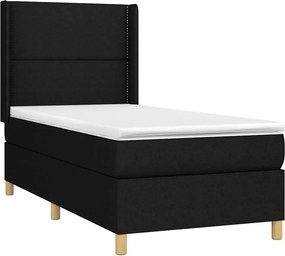 Box spring postel s matrací černá 90x200 cm textil 3131883