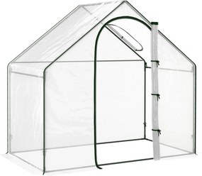 Skleník na zahradu Outsunny PVC, balkonový skleník, zesílená plachta, ocelová konstrukce, rolovací zipová vrata, pro zeleninu a rostliny, vnitřní i ve