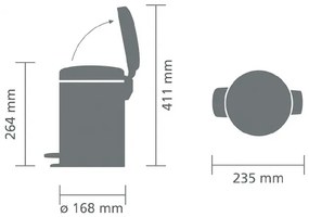 Brabantia Pedálový koš NewIcon 3L zářivě červená