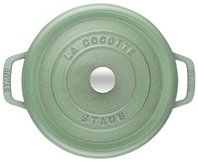 Staub Cocotte hrnec kulatý 24 cm/3,8 l šalvějově zelená, 11024115