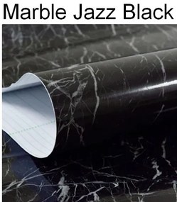 Voděodolné mramorové samolepící tapety Barva: Marble Jazz Black, Rozměry: 40x100 cm