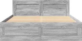 Rám postele s čelem šedý sonoma 120 x 200 cm kompozit 3295574