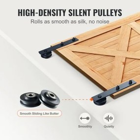Hardwarová sada posuvných dvířek 2,4 m, 149,7 kg – 004-2,44 – GCYMWJTJHS8FDEY4EV0