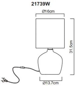 Globo 21739W - Stolní lampa MARBLE 1xE14/40W/230V bílá