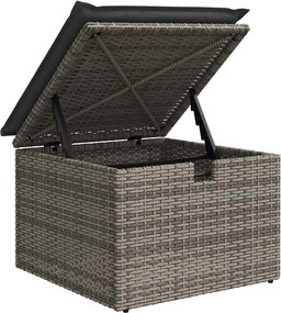 Set pohovek s polštářem s úložištěm Šedá polyratan 3359068