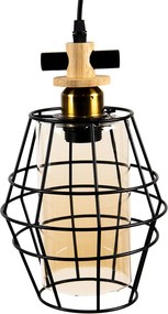 Závěsná černí industriální lampa - 22*18 cm E27/max 1*40W