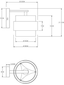 Globo 15560W - Nástěnné svítidlo MILEY 1xE27/60W/230V černá/mosaz