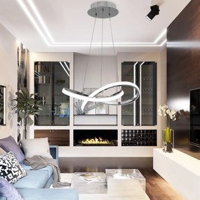 Toolight - LED závěsné svítodlo prstenové + dálkové ovládání APP389-CP, chrom, OSW-06905