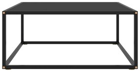vidaXL Marketos Konferenční stolek černý s černým sklem 80 x 80 x 35 cm
