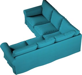 Potah na pohovku IKEA  Ektorp rohová barva modrá látka pletený vzor