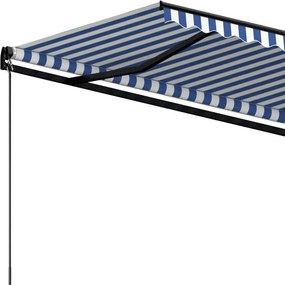 Ručně zatahovací markýza 400 x 350 cm modrobílá 3069176