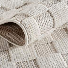 Ayyildiz, Kusový koberec Helix 2203 cream kruh, 80x80, bílá, chodba / předsíň