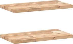 Plovoucí police 2 ks 60 x 20 x 2 cm neošetřené akáciové dřevo 3279340