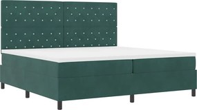 Postel s boxspringem s matrací Tmavě zelená 200 x 200 cm samet 3339791