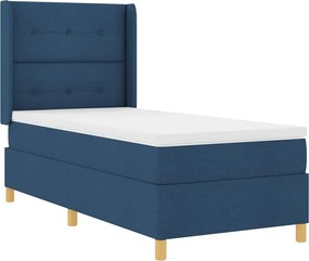 Postel s boxspringem s čelo Modrá 100 x 200 cm textil 3341825