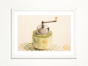 Martina Špinková | Babiččin kafemlejnek Rám: Černý, Velikost: 30 x 40 cm