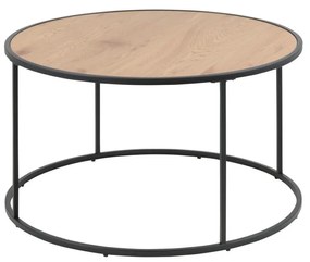 Černý kulatý konferenční stolek ø 80 cm Seaford - Actona