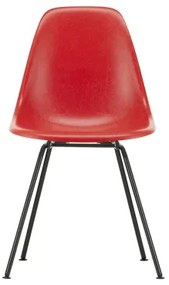 Eames Fiberglass Chair DSX černě lakovaná červená Vitra
