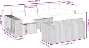 11dílná zahradní sedací souprava s poduškami černá polyratan 3261306