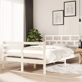 Rám postele bílý masivní borovice 120 x 200 cm,  3101279