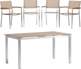 XXXLutz ZAHRADNÍ SESTAVA 5dílné, kov, textil, kompozitní dřevo Gardenson - Online Only zahradní nábytek - 006285051701