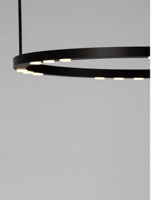 Matně černé hliníkové LED stmívatelné závěsné svítidlo ø 60 cm Lunette – Nova Luce