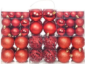 vidaXL Sada vánočních baněk 100 kusů [356102] Barva: Červený a zlatý