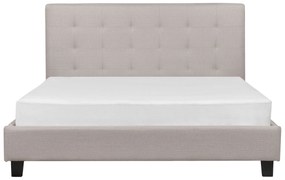 Čalouněná světle šedá postel 160x200 cm LA ROCHELLE Beliani